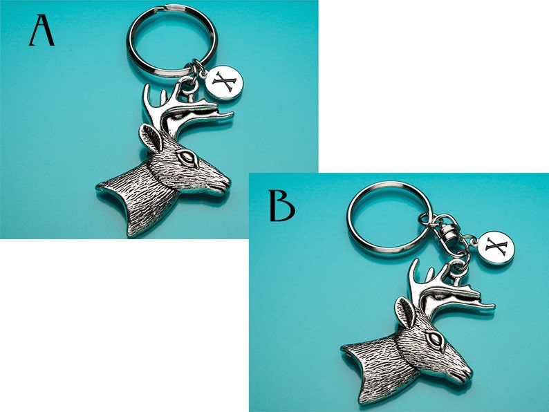 Deer Head Keychain Deer Key Ring Deer Antlers Keychain - Etsy