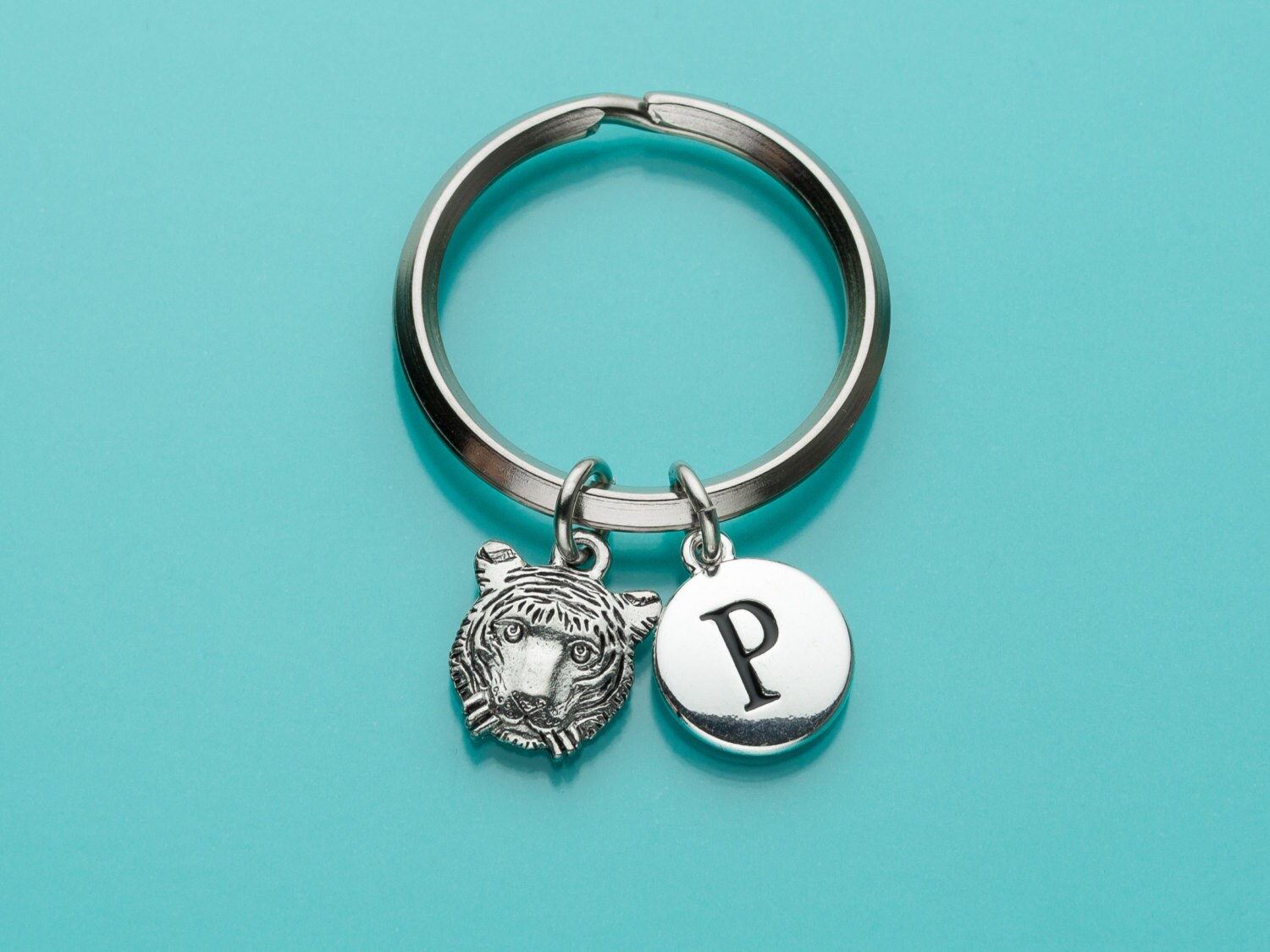 Tiger Head Keychain Tiger Head Key Ring Jungle Animal | Etsy