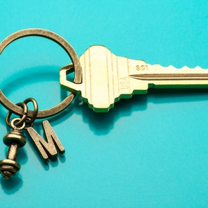 Dumbbell Keychain, Bronze Dumbbell Key Ring, Weight Lifting Charm ...