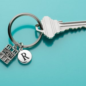 Notre Dame Keychain, Notre Dame Key Ring, Initial Keychain ...