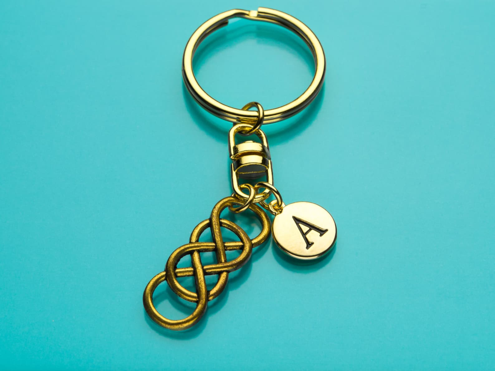 Double Infinity Knot Keychain Gold Infinity Key Ring Forever - Etsy
