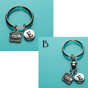 Typewriter Keychain, Typewriter Key Ring, Office Equipment Charm ...