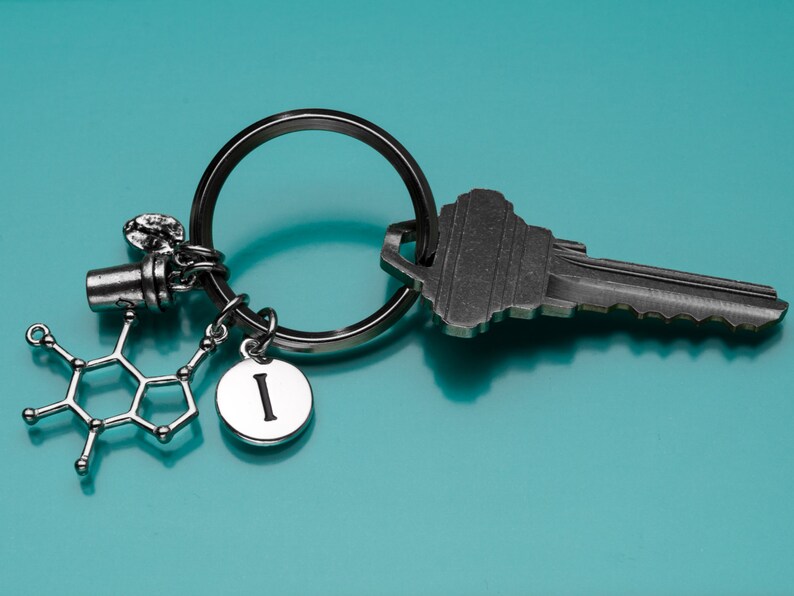 Coffee Keychain Caffeine Molecule Coffee Key Ring Coffee | Etsy