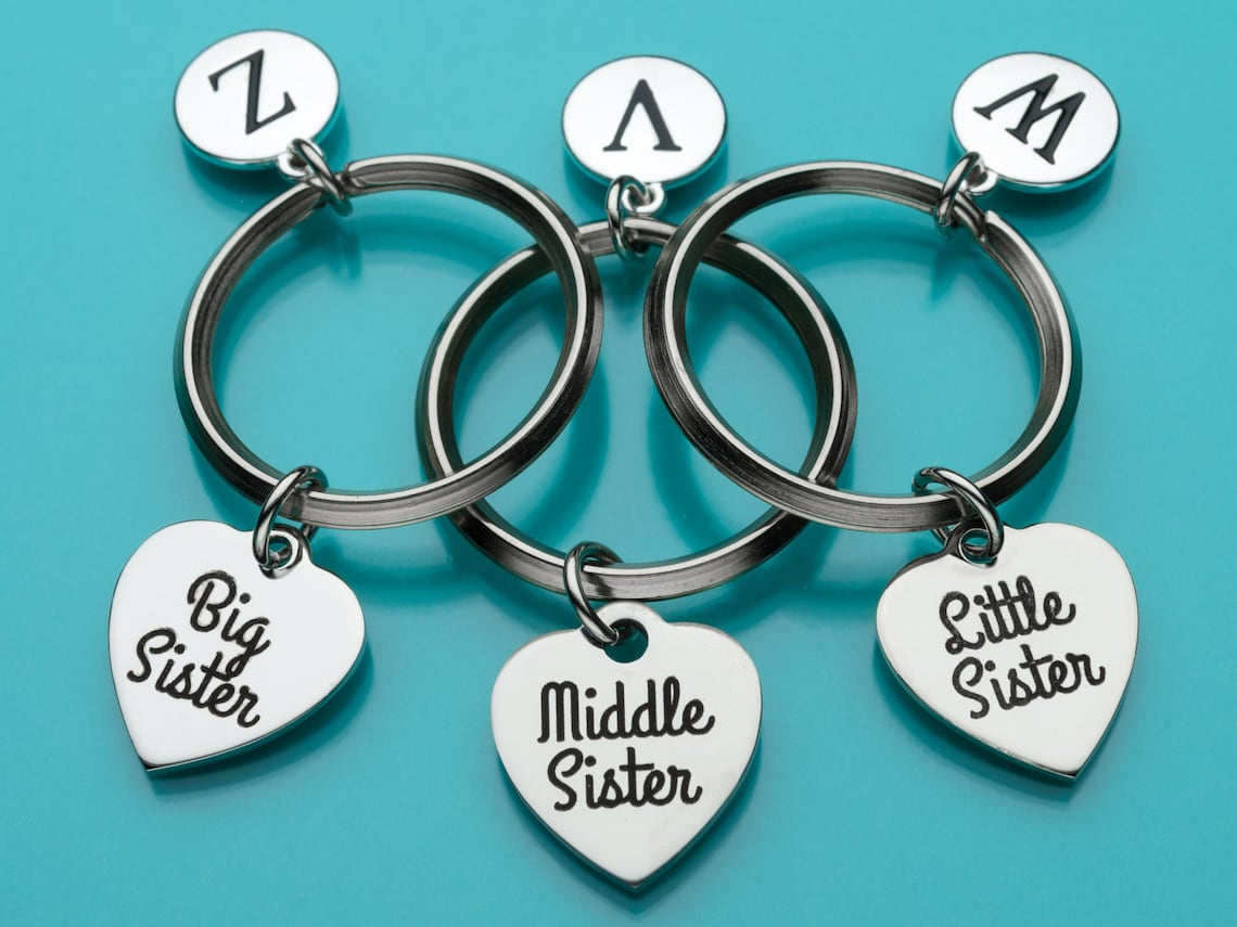 Big Sister Middle Sister & Little Sister Keychains set of 3 - Etsy