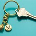 Tulip Keychain, Gold Tulip Key Ring, Flower Keychain, Initial Keychain ...