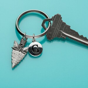 Arrowhead Keychain, Arrowhead Key Ring, Initial Keychain, Personalized ...