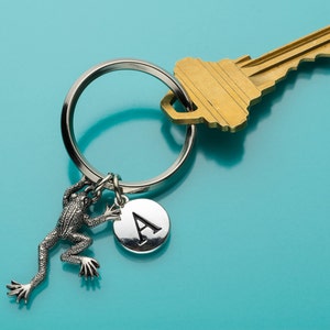 Frog Keychain, Frog Key Ring, Initial Keychain, Personalized Keychain ...