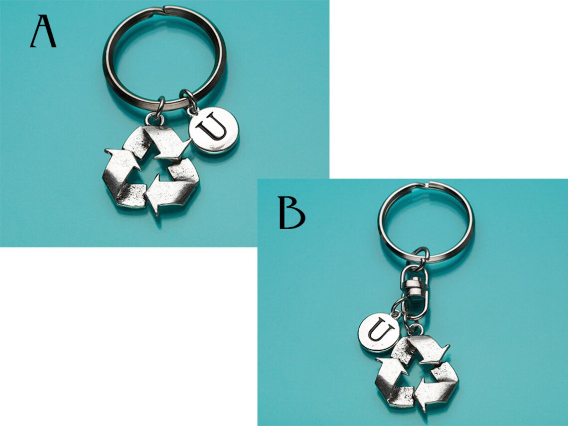 Recycle Keychain Recycle Symbol Key Ring Recycling Charm - Etsy