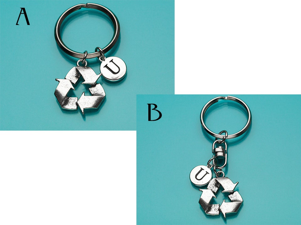 Recycle Keychain, Recycle Symbol Key Ring, Recycling Charm ...
