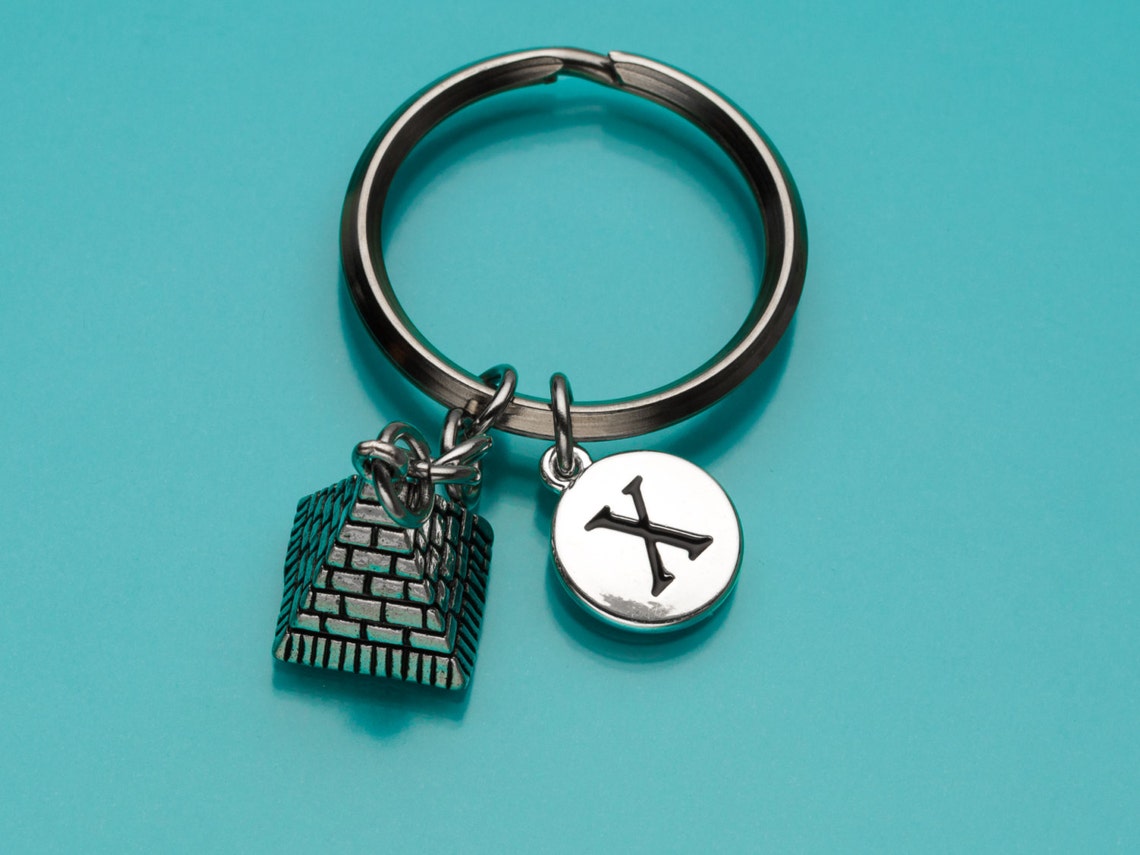 Pyramid Keychain Egyptian Pyramid Key Ring Initial Keychain - Etsy
