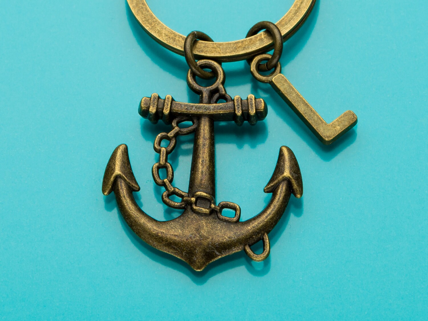 Anchor Keychain Bronze Anchor Key Ring Nautical Keychain - Etsy
