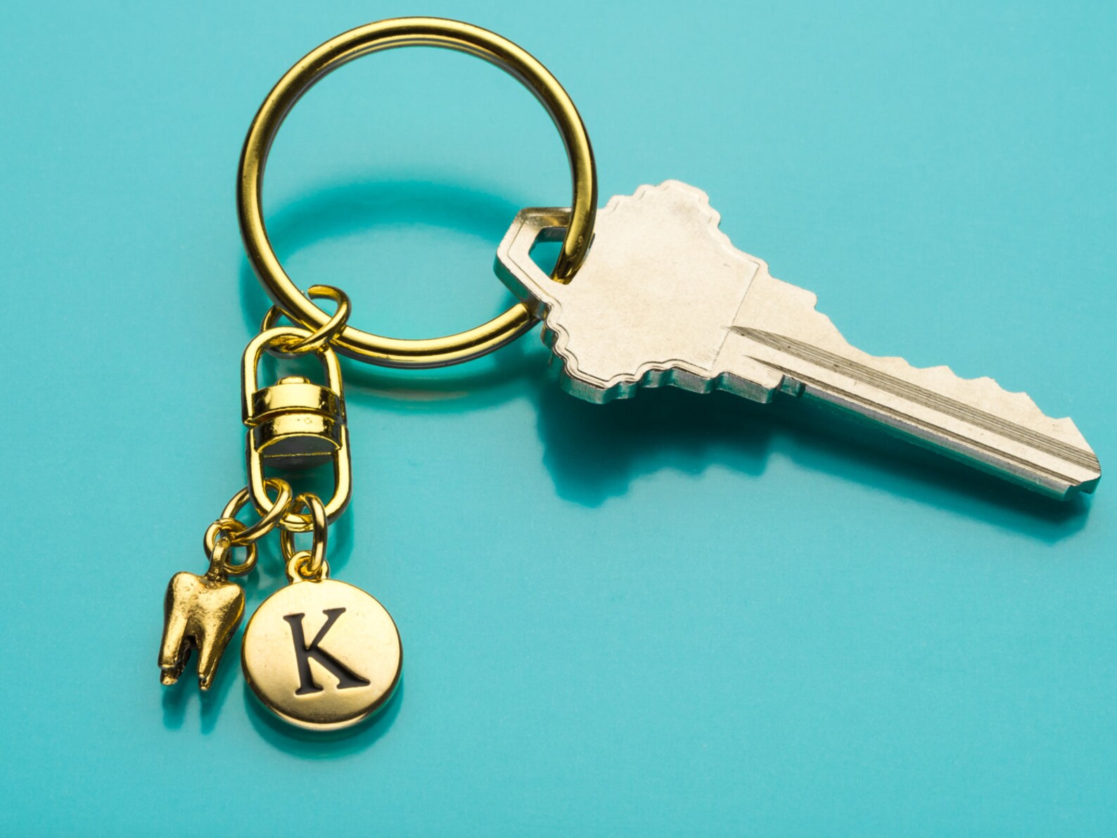 Tooth Keychain Gold Tooth Key Ring Molar Dental Charm | Etsy