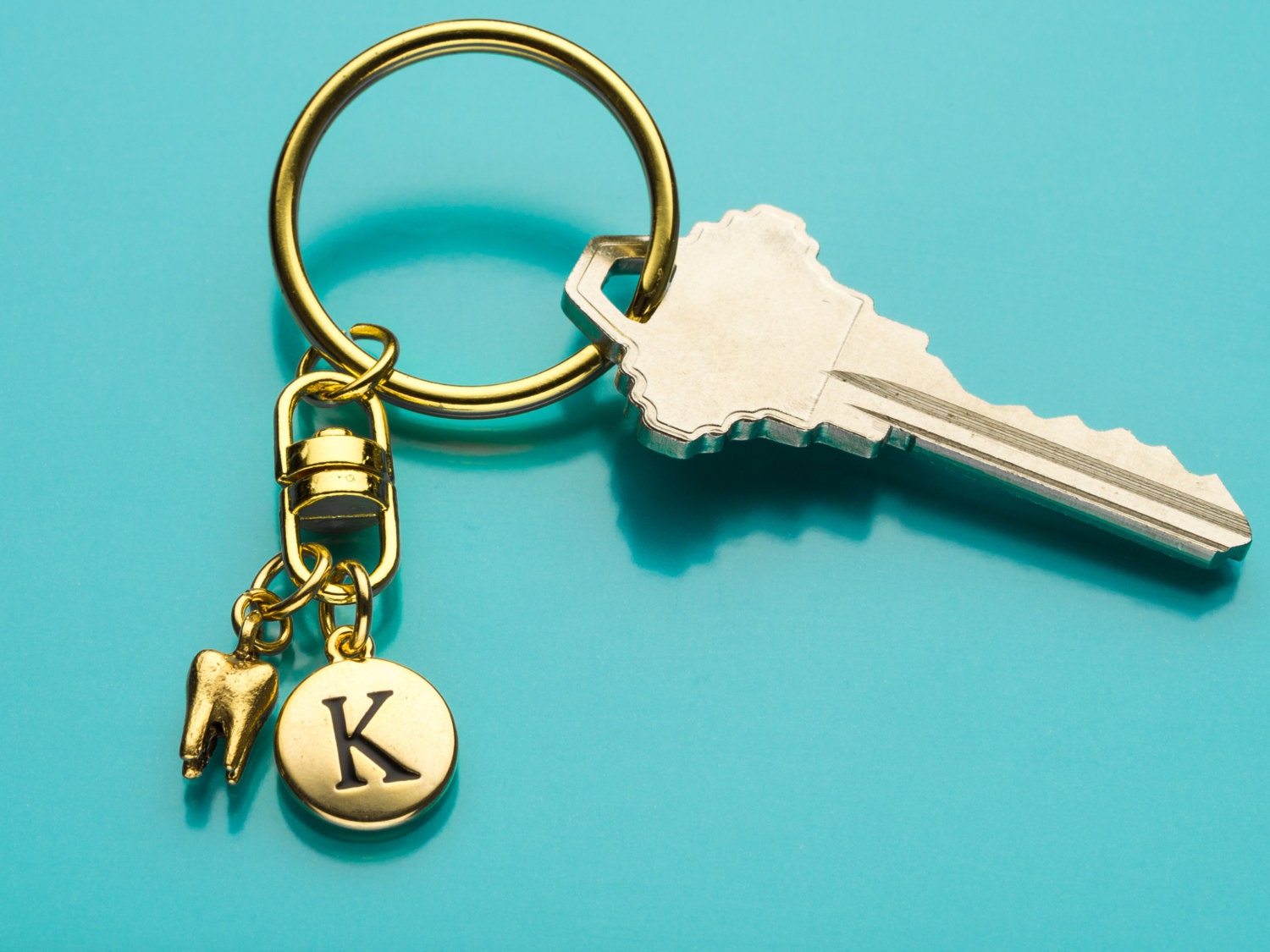 Tooth Keychain Gold Tooth Key Ring Molar Dental Charm - Etsy