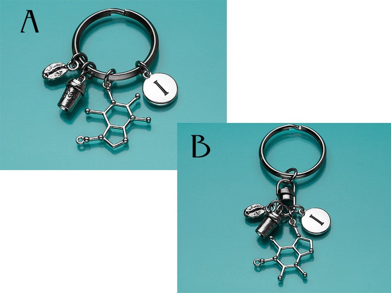 Coffee Keychain Caffeine Molecule Coffee Key Ring Coffee | Etsy