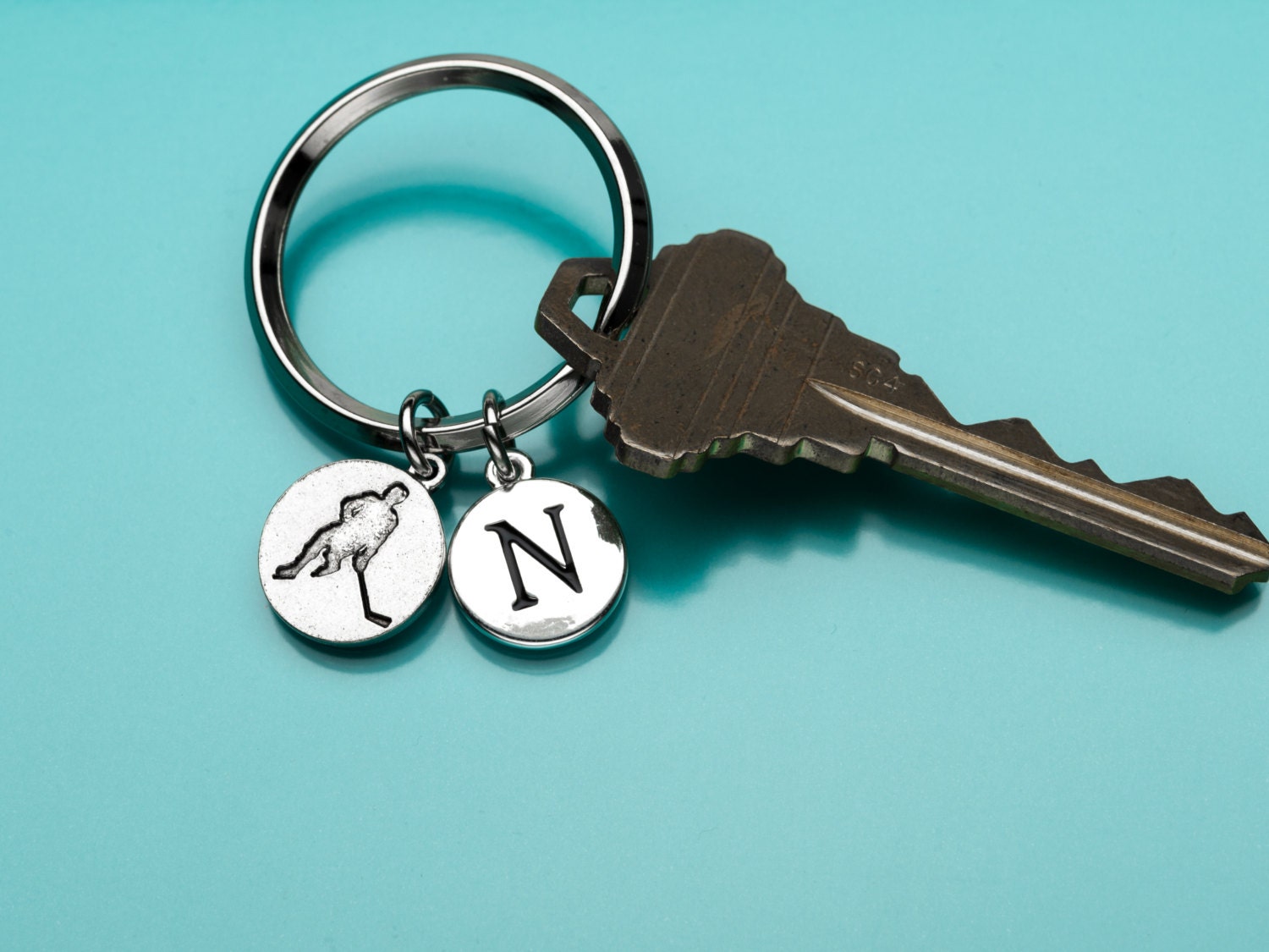 Hockey Keychain Ice Hockey Key Ring Hockey Charm Sport - Etsy