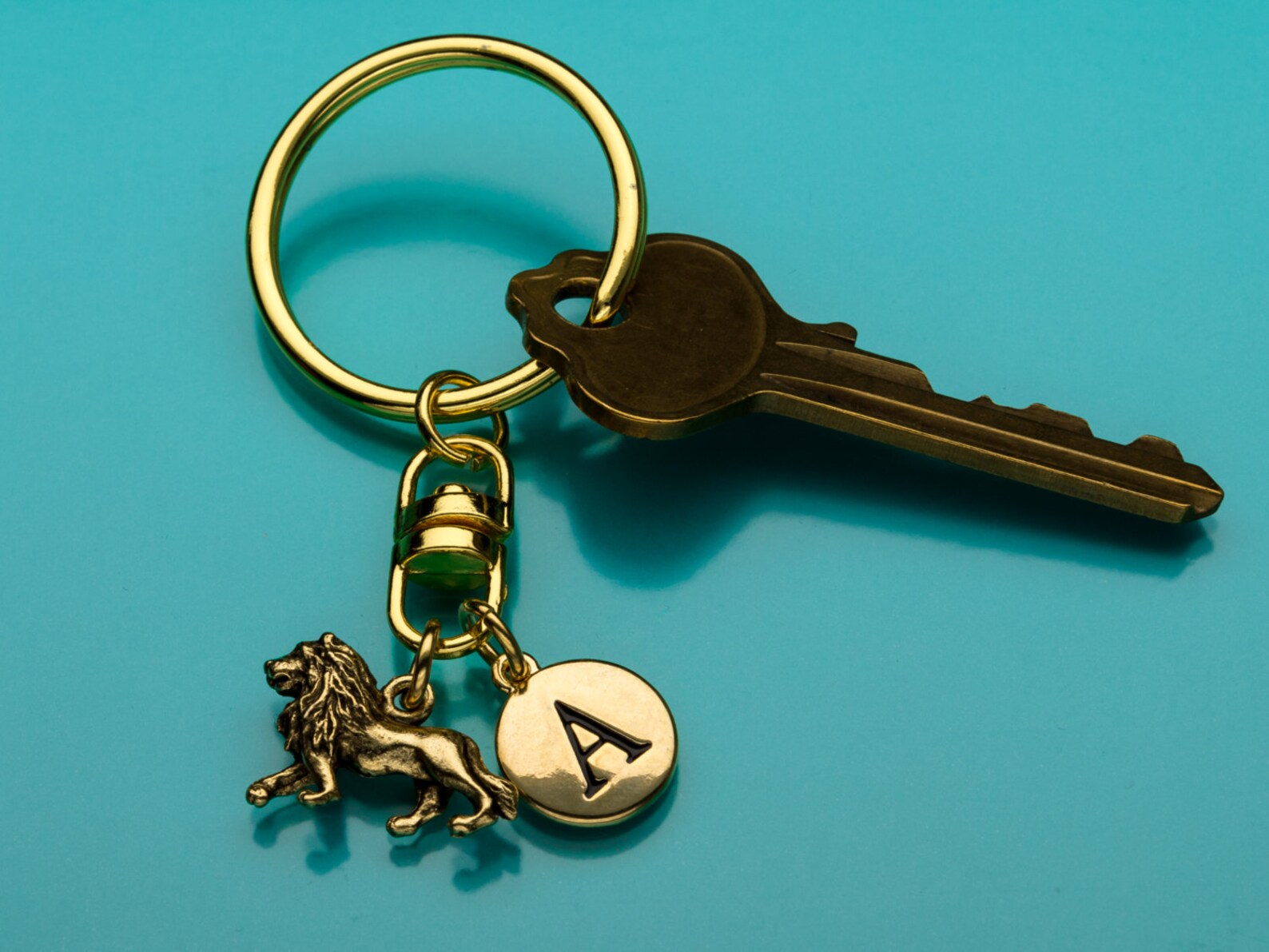Lion Keychain Lion Gold Key Ring Animal Charm Jungle Charm - Etsy