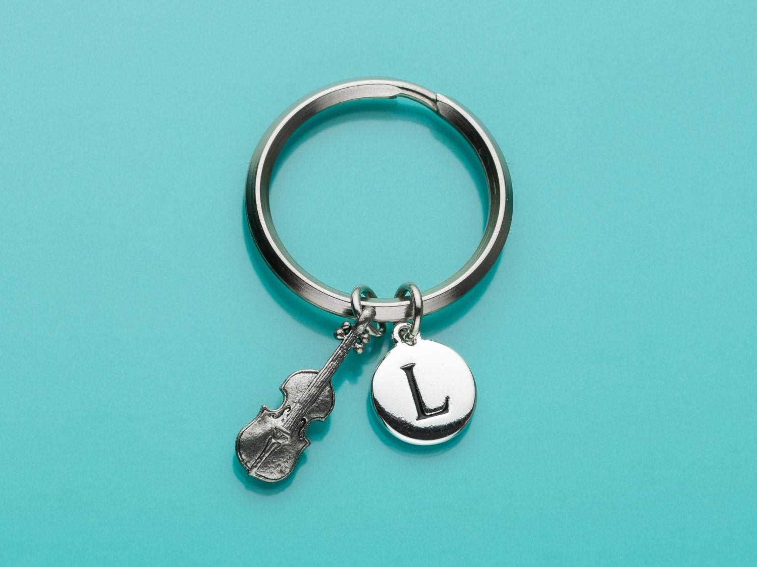 Violin Keychain Violin Key Ring Musician Keyring Initial | Etsy