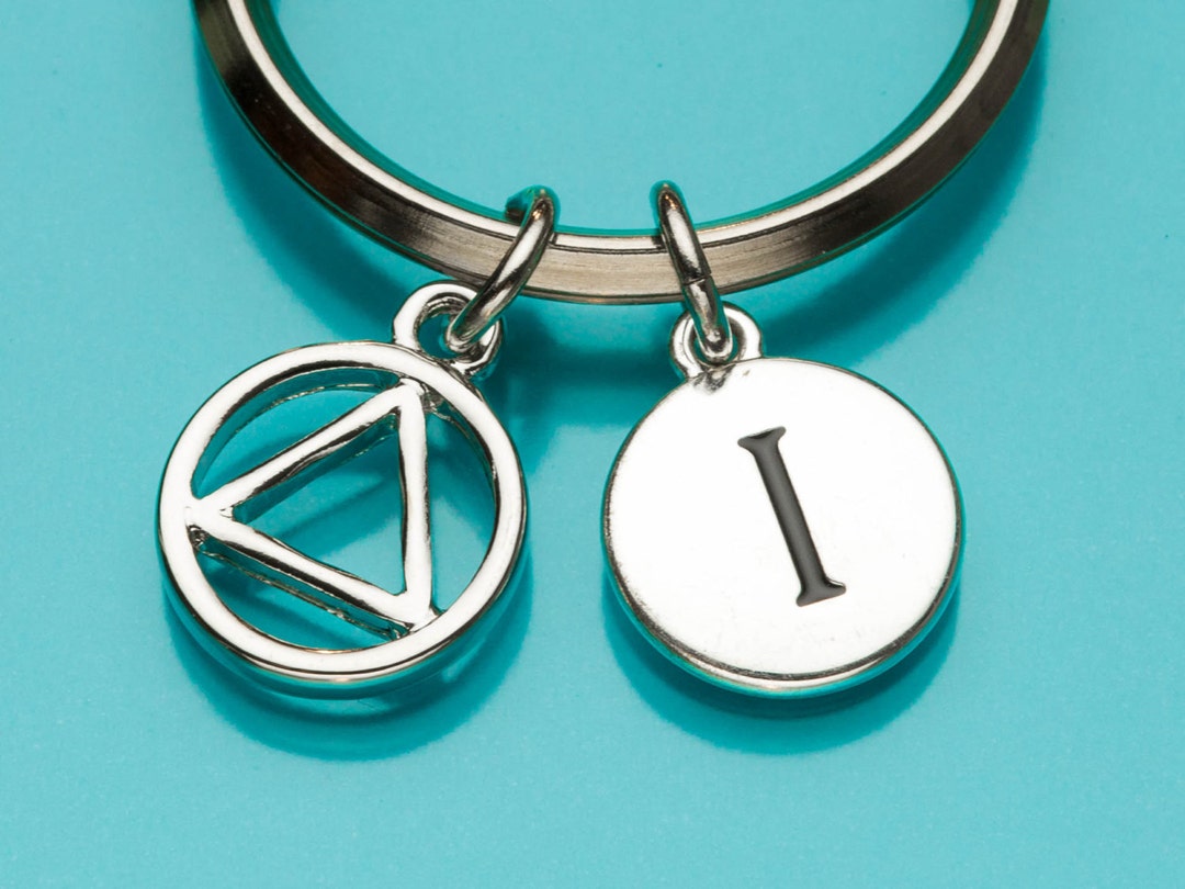 Alcoholics Anonymous Charm Keychain, AA Keyring, 12 Step Recovery ...