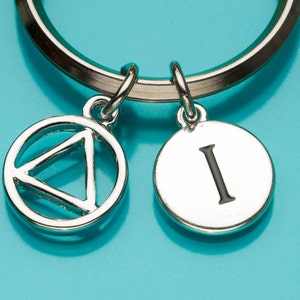 Alcoholics Anonymous Charm Keychain, AA Keyring, 12 Step Recovery ...