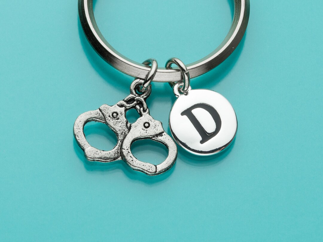 Handcuffs Keychain, Handcuffs Key Ring, Hand Cuffs, Initial Keychain ...