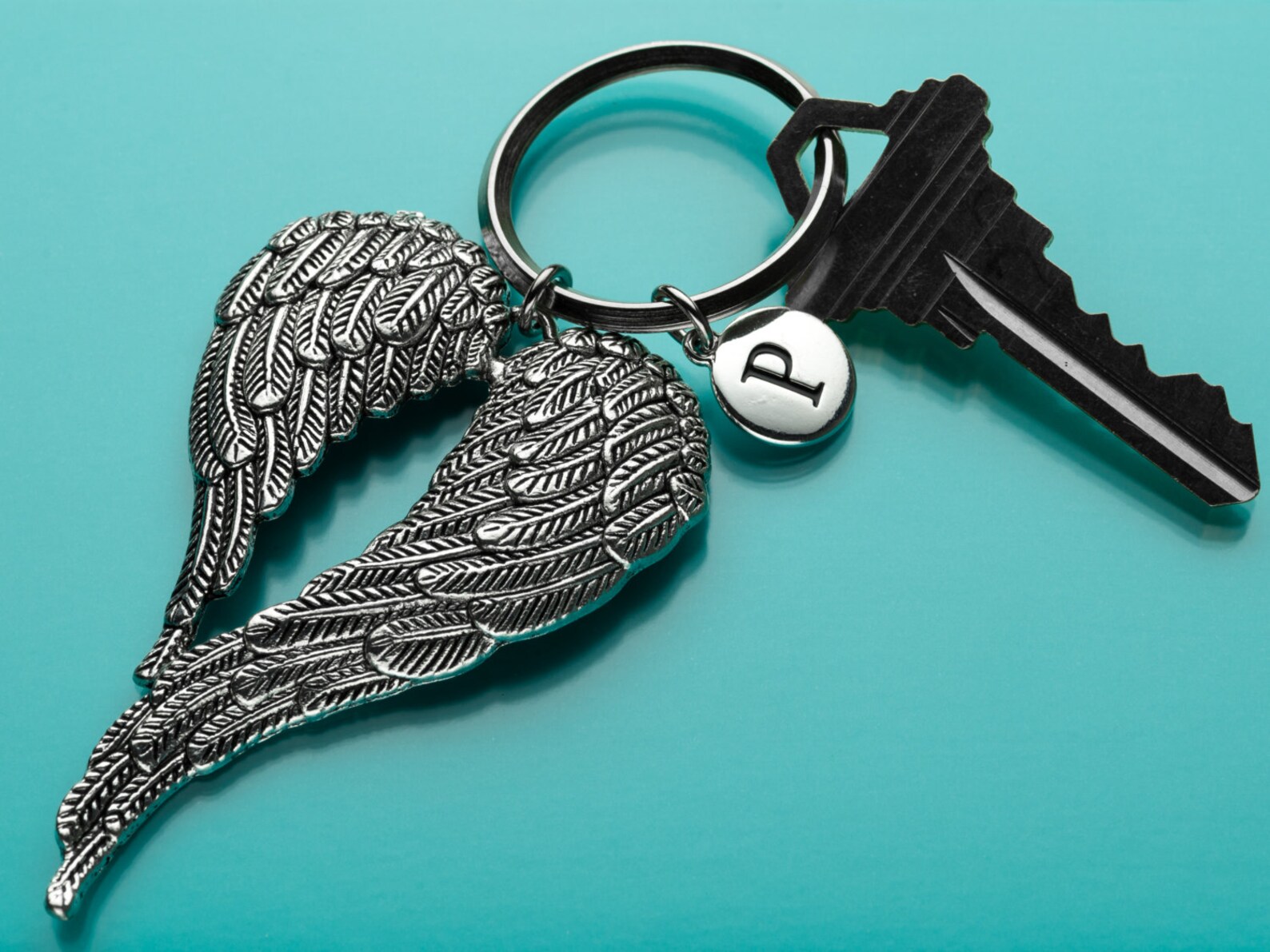 Huge Angel Wing Heart Keychain Huge Angel Wings Key Ring | Etsy