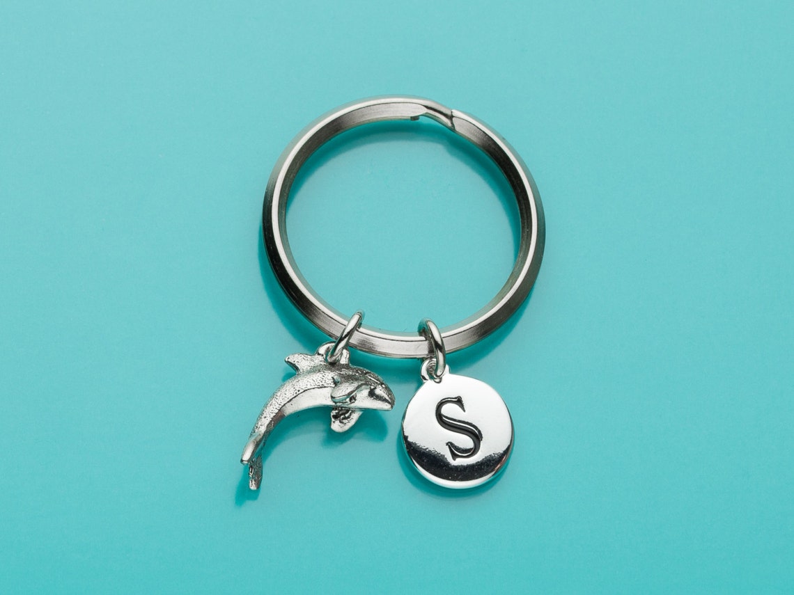 Dolphin Keychain Dolphin Key Ring Fish Charm Keyring | Etsy