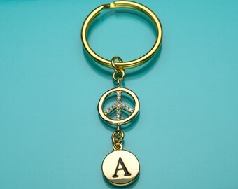 Peace Sign Key Ring - Etsy