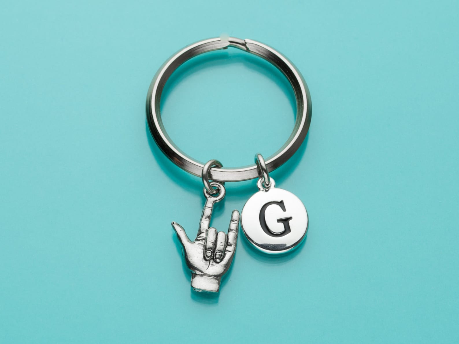 I Love You sign Language Keychain I Love You Key Ring ASL - Etsy