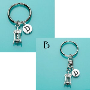 Corkscrew Keychain, Corkscrew Key Ring, Wine Accessories, Initial ...