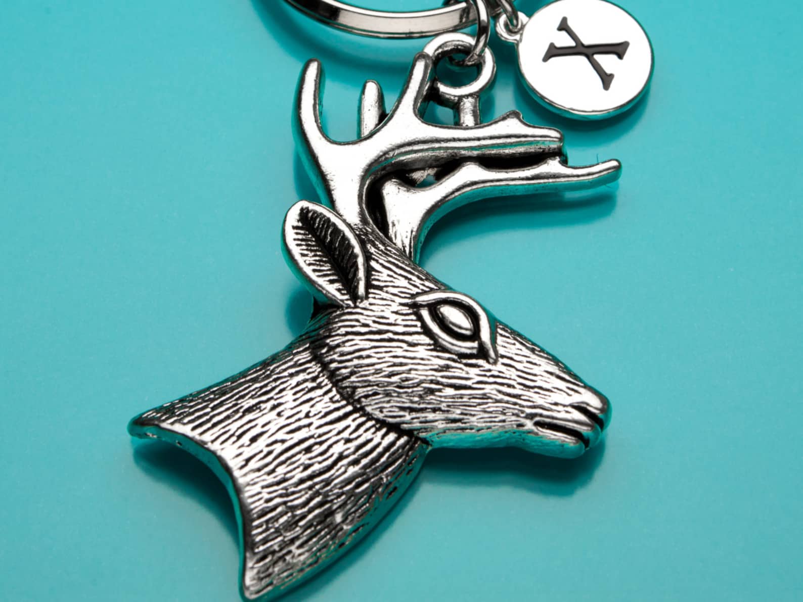 Deer Head Keychain Deer Key Ring Deer Antlers Keychain - Etsy