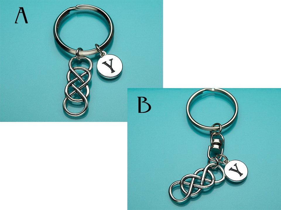 Double Infinity Knot Keychain Infinity Symbol Key Ring | Etsy