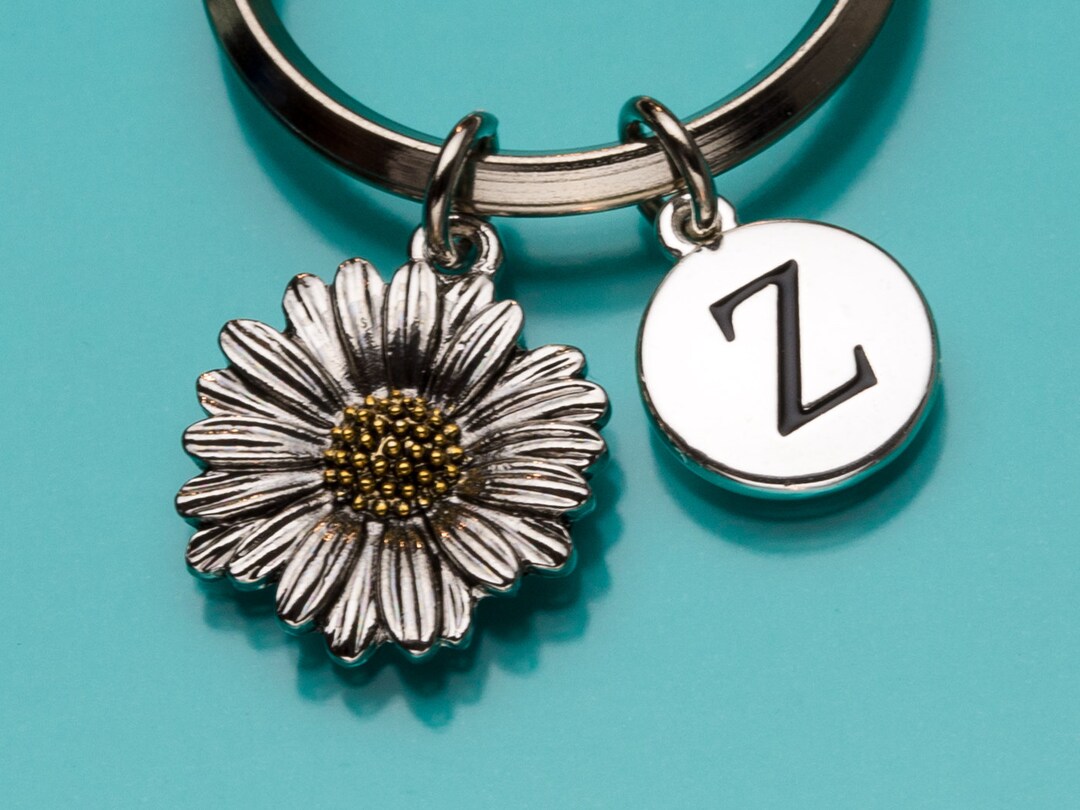 Daisy Keychain, Daisy Key Ring, Flower Keychain, Garden Keychain ...