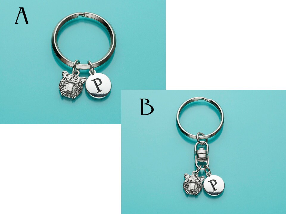 Tiger Head Keychain Tiger Head Key Ring Jungle Animal | Etsy