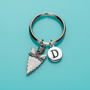 Arrowhead Keychain, Arrowhead Key Ring, Initial Keychain, Personalized ...