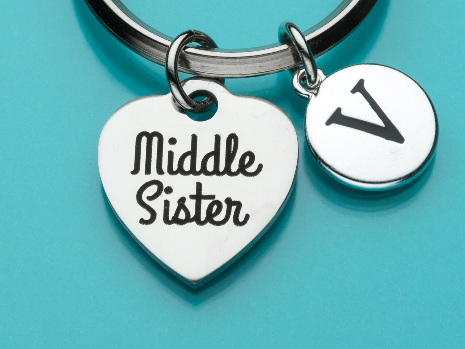 Middle Sister Keychain Middle Sister Key Ring Middle Sis | Etsy