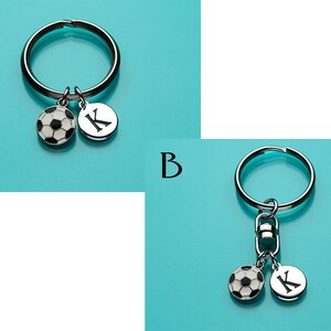 Soccer Ball Keychain, Soccer Ball Key Ring, Team Sport Charm, Initial ...