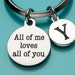 All of Me Loves All of You Keychain, Love You Key Ring, Romantic Gift, Personalized Keychain ...