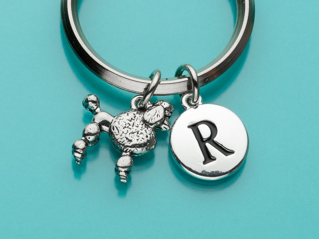 Poodle Keychain Poodle Key Ring Dog Keyring Initial - Etsy UK