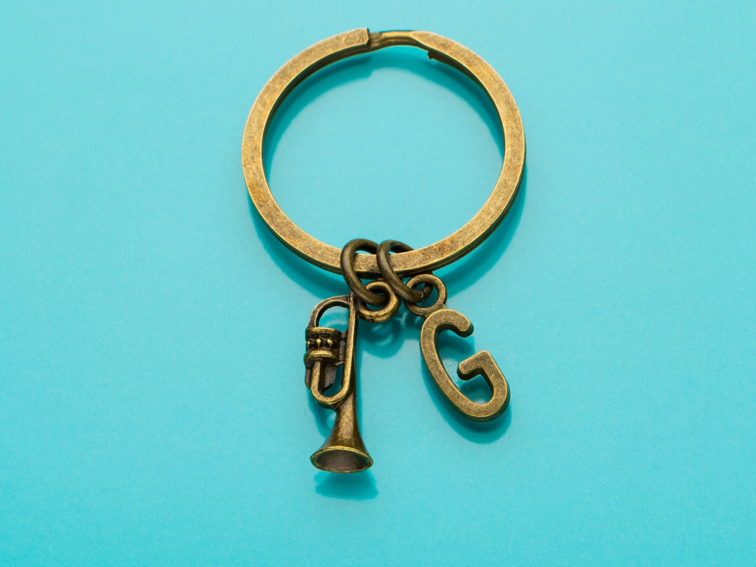 Trumpet Keychain Bronze Trumpet Key Ring Tiny Trumpet - Etsy