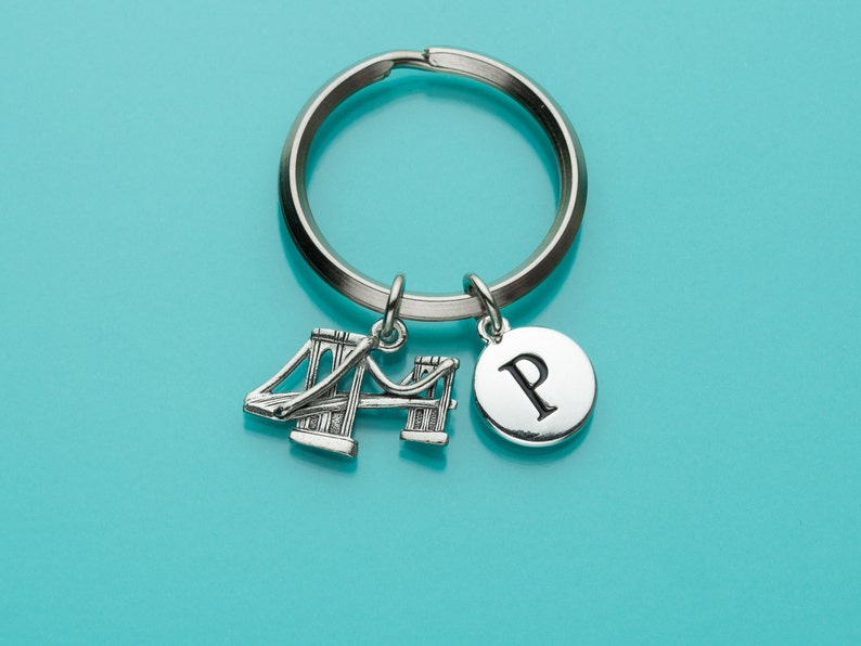 Brooklyn Bridge Keychain Brooklyn Bridge Key Ring Initial | Etsy
