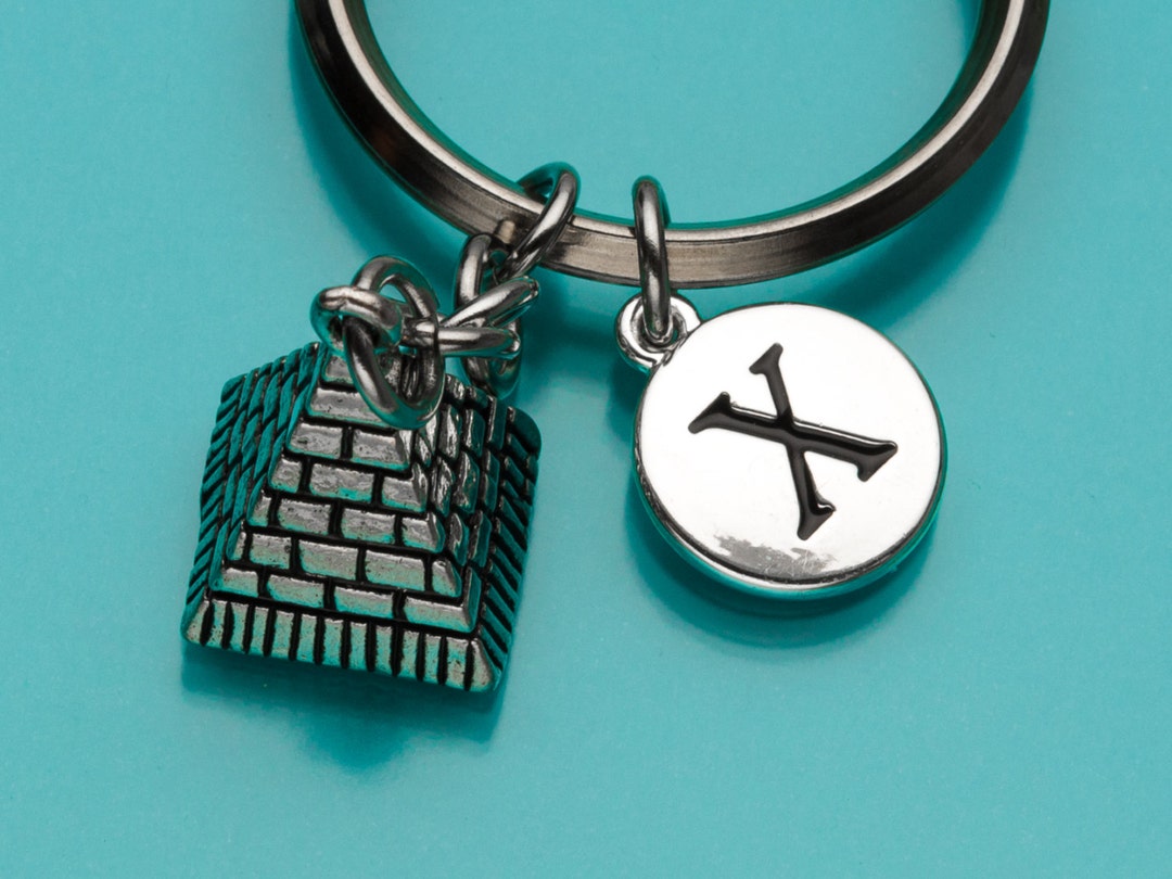 Pyramid Keychain, Egyptian Pyramid Key Ring, Initial Keychain ...