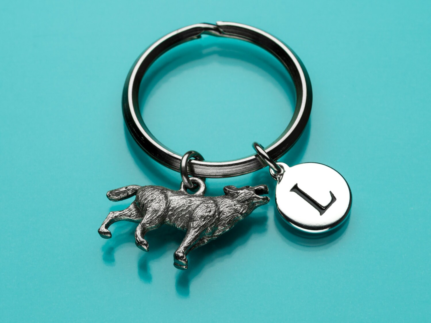 Wolf Keychain Wolf Key Ring Howling Wolf Animal Charm | Etsy