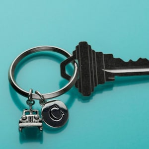 Jeep Keychain, Jeep Key Ring, Initial Keychain, Personalized Keychain ...