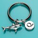 Shark Keychain, Shark Key Ring, Sea Creature, Big White Shark, Initial ...