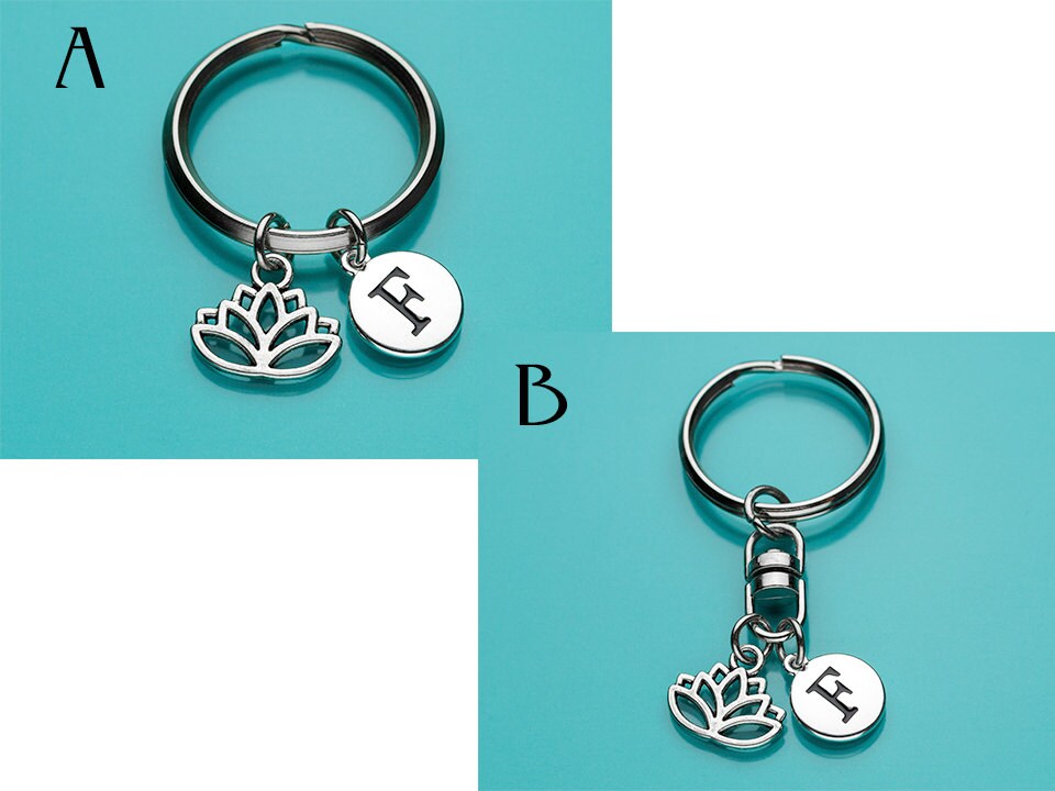 Lotus Keychain Lotus Flower Key Ring Yoga Charm Religious | Etsy