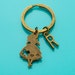 Alice Keychain, Bronze Alice Key Ring, Alice in Wonderland, Initial ...