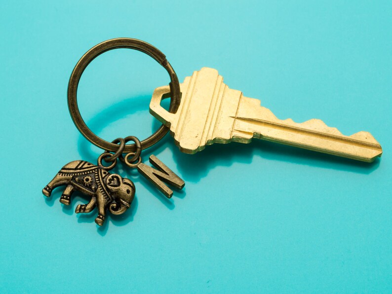 Elephant Keychain Bronze Elephant Key Ring Thai Elephant | Etsy