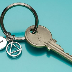 Alcoholics Anonymous Charm Keychain, AA Keyring, 12 Step Recovery ...