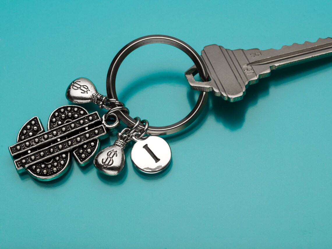 Money Keychain Money Sign Key Ring Money Bags Riches Charm | Etsy
