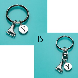Figure Skate Keychain, Figure Skate Key Ring, Ice Skate Charm, Sport ...